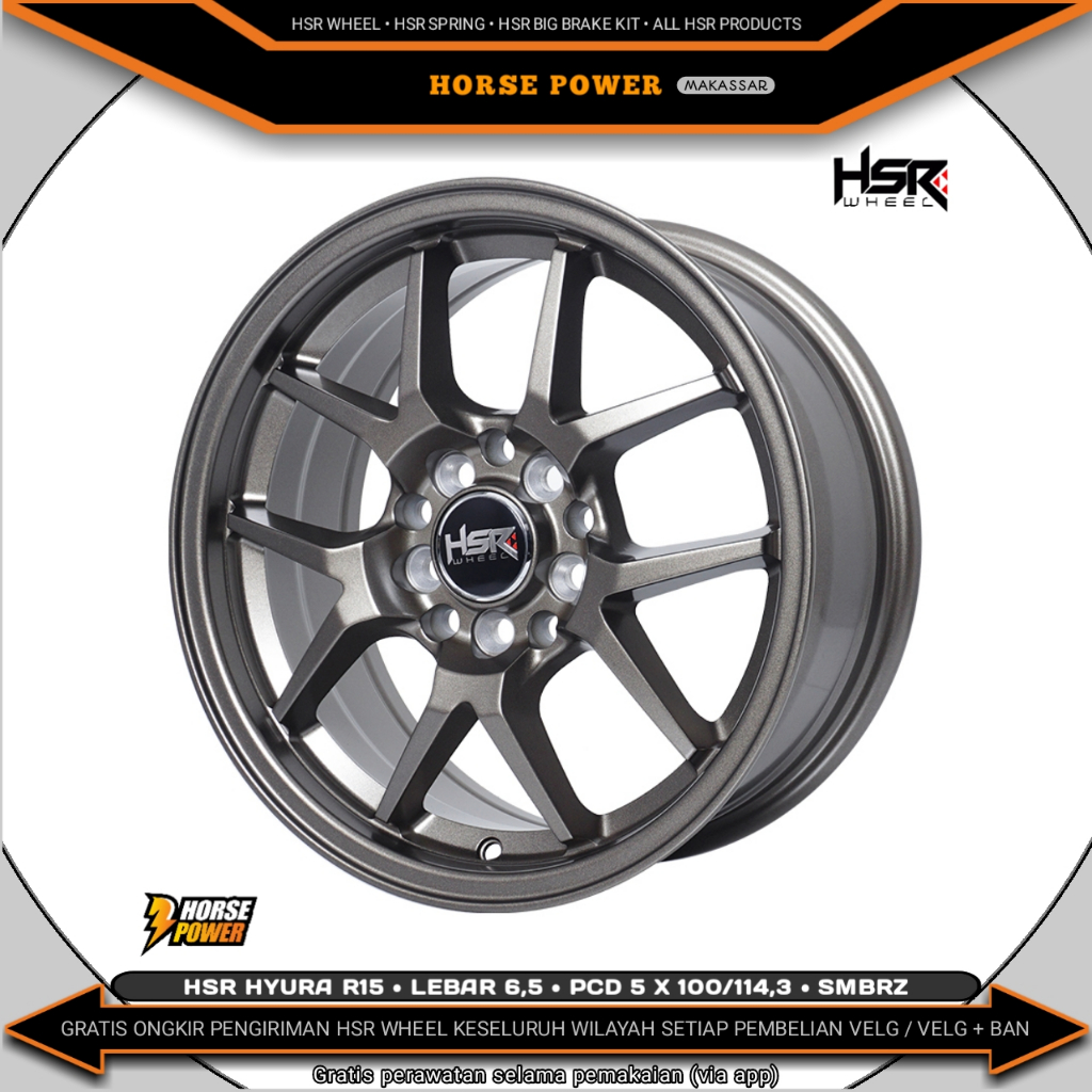Jual Velg R15 • Mobil 5 Baut Roda • Pcd 5 x 100/114,3 • Hsr Hyura ...