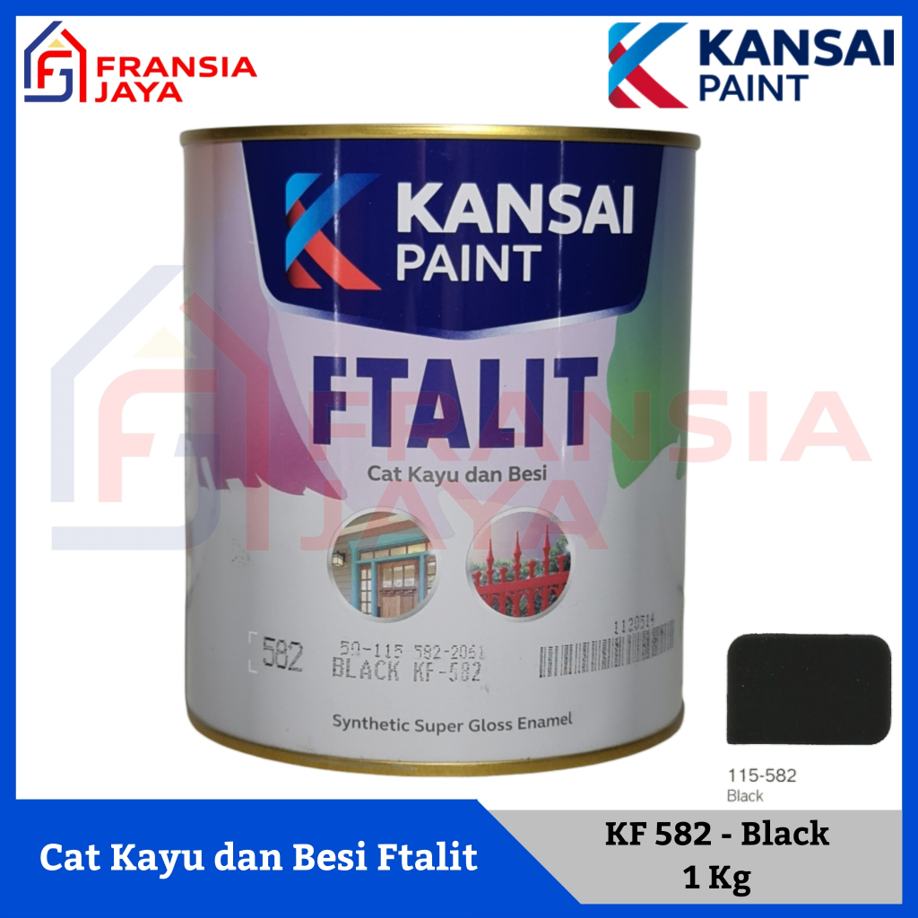 Jual Ftalit 1 Kg KF 582 Black Hitam Kansai Cat Minyak Besi dan Kayu ...