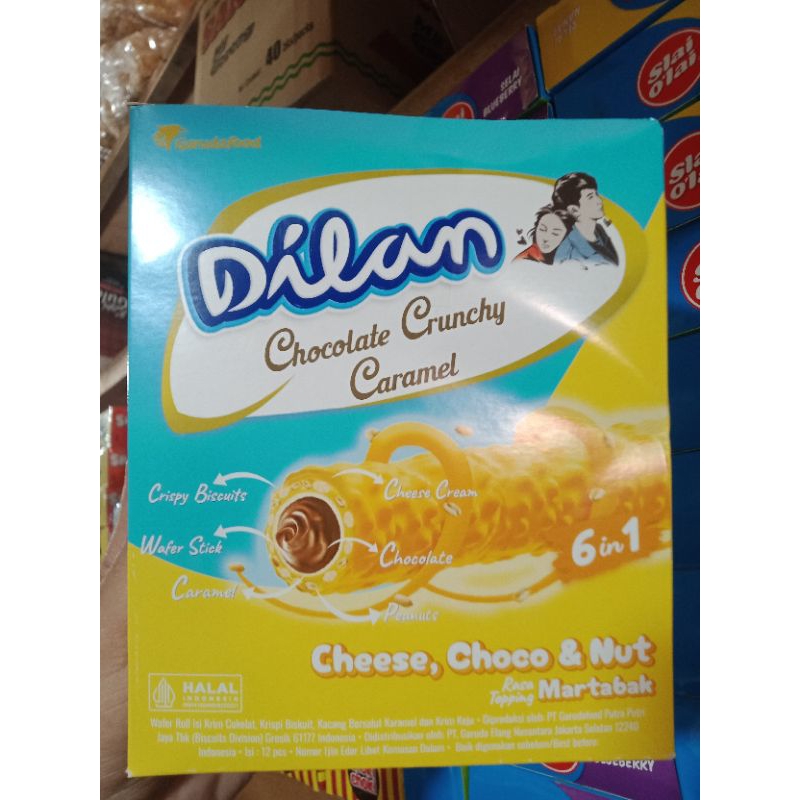 Jual Dilan Chocolate Crunchy Caramel Rasa Keju 12Pcs | Shopee Indonesia