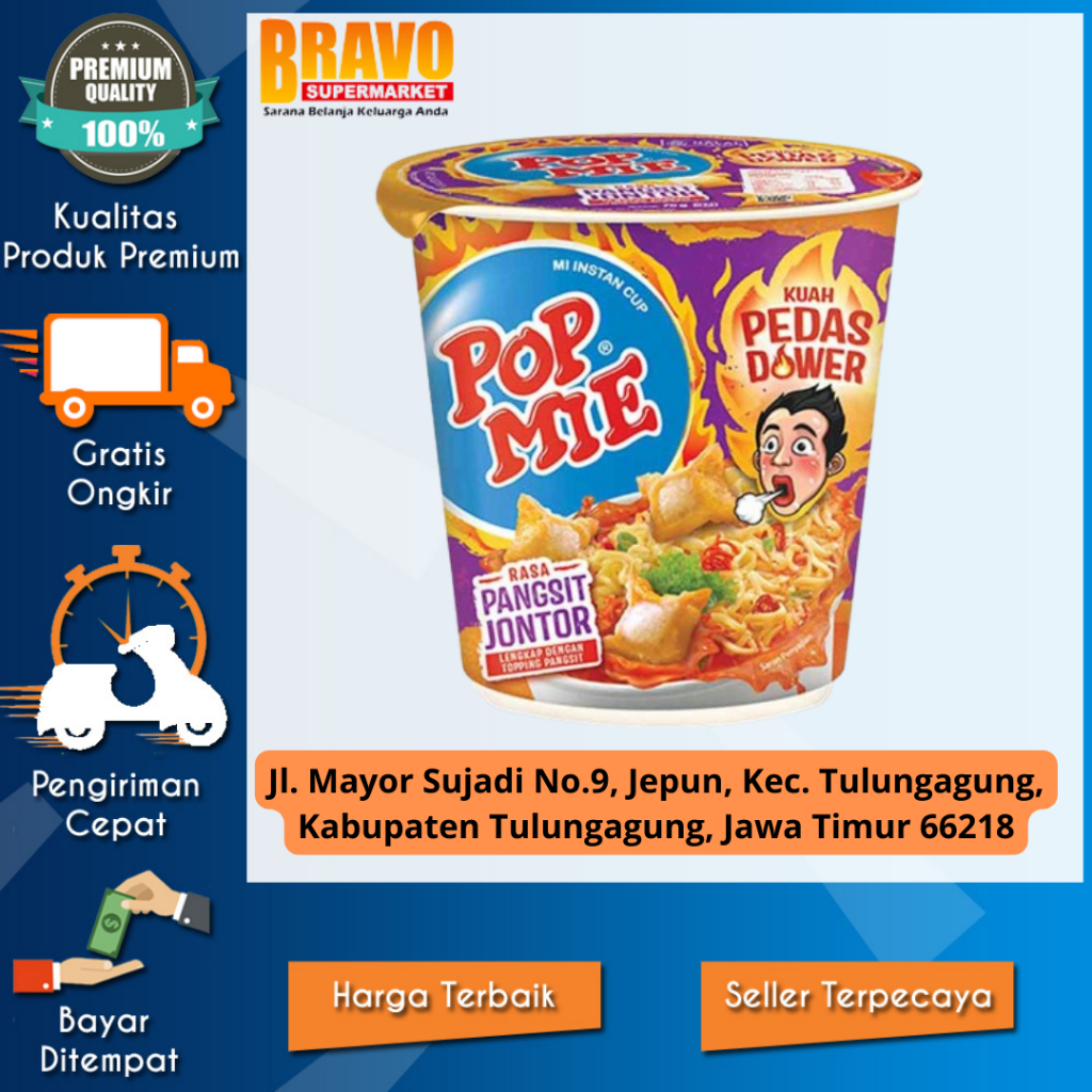 Jual Bravo Supermarket Tulungagung - Pop mie dower rasa pangsit jontor ...