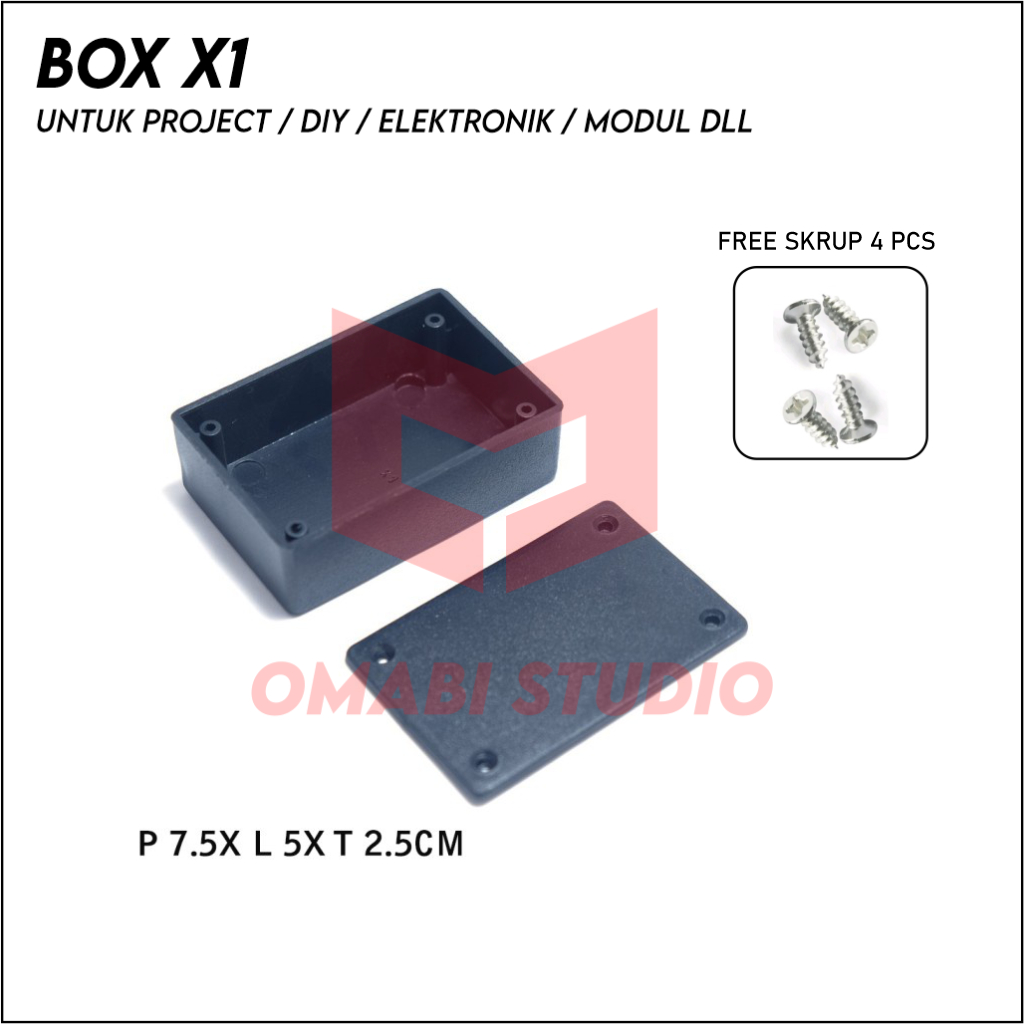 Jual BOX X1 HITAM PLUS SKRUP PROJECT DIY ELEKTRONIK MODUL KOMPONEN DLL ...