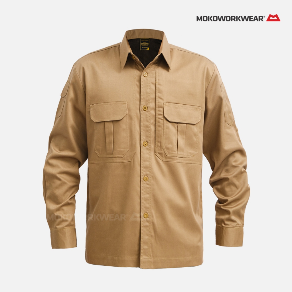 Jual WORKSHIRT KHAKI MOKOWORKWEAR KEMEJA TACTICAL BAJU SERAGAM KERJA ...