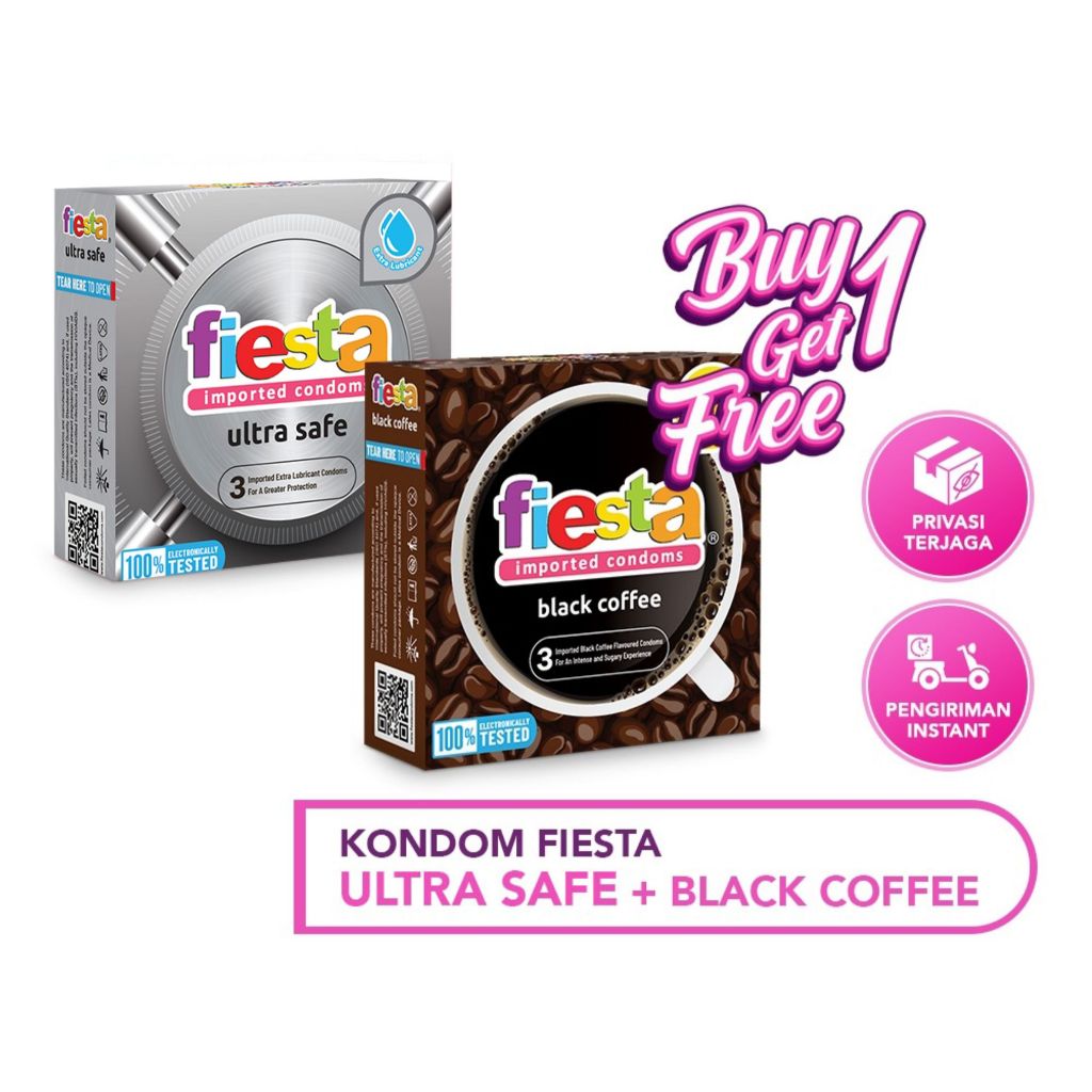 Jual BUY 1 Get 1 Free - Kondom Fiesta Ultra Safe 3s FREE Fiesta Black ...