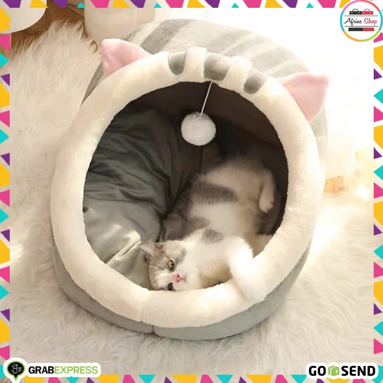 Jual Tempat Tidur Kucing Model Tenda Cat House 34 x 38 x 40 cm | Shopee ...