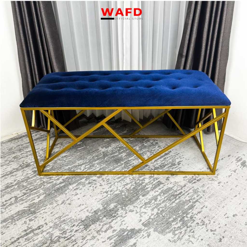 Jual Sofa Bench Besi Gold Minimalis Aesthetic Murah Stool Puff Bench ...