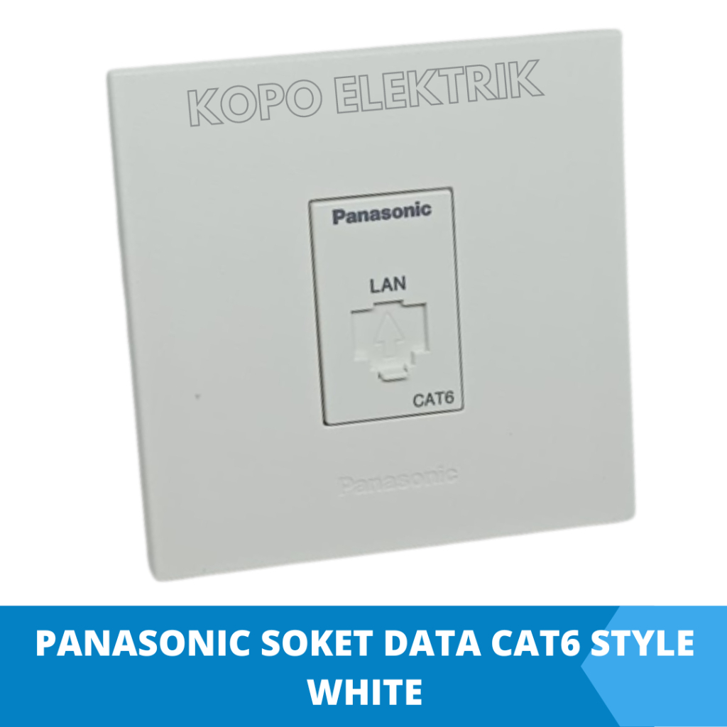 Jual Panasonic Soket LAN Cat6 Outlet Data CAT6 Tanam Style White SIngle ...