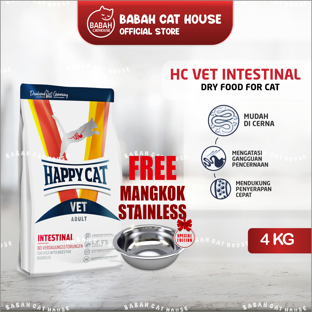 Jual Happy Cat VET INTESTINAL 4KG GASTRO Makanan Kucing Mencret Diare ...