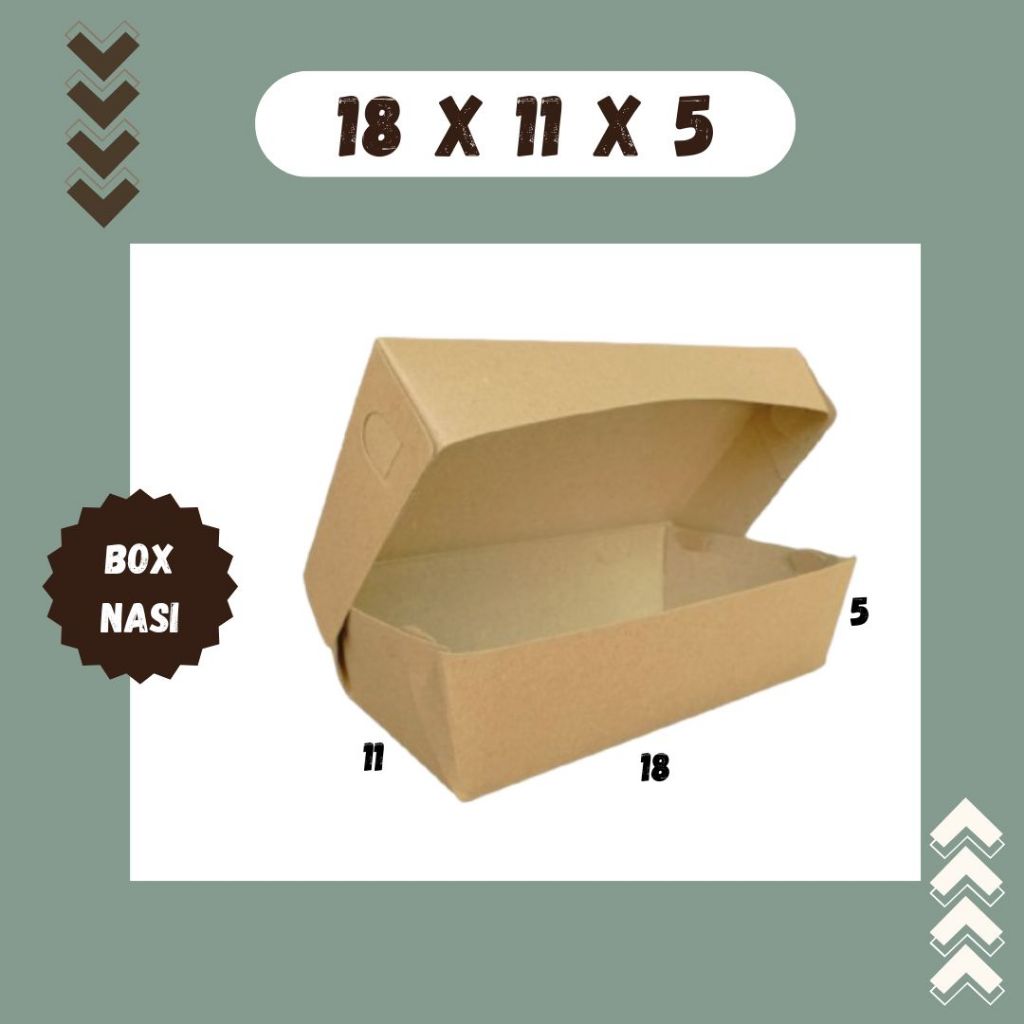 Jual Dus Nasi 18x11x5 Kardus Packing Kotak Kemasan Box Ayam Goreng ...