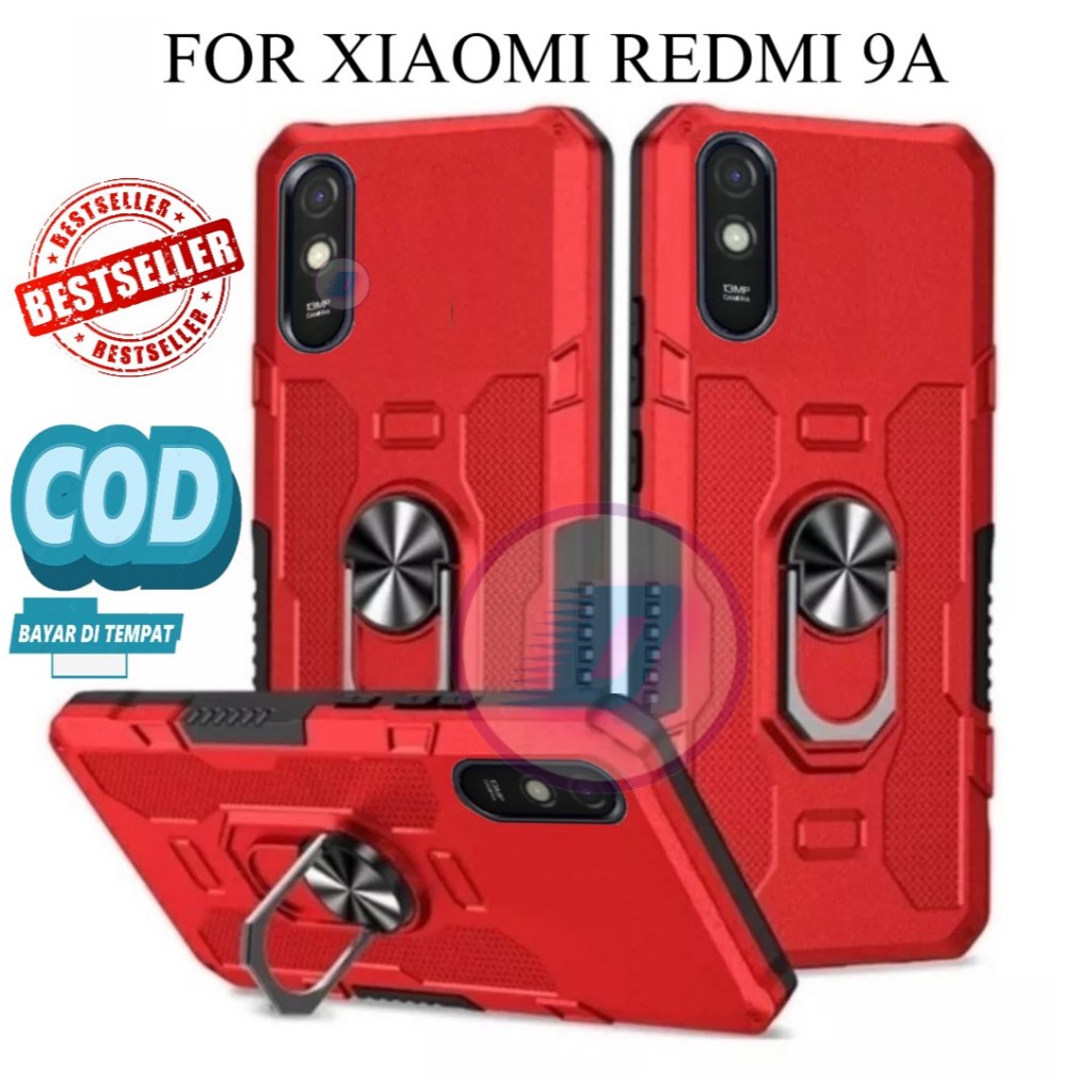Jual Xiaomi Redmi 9A Premium HardCase Ring Armor Robot Case Kickstand ...