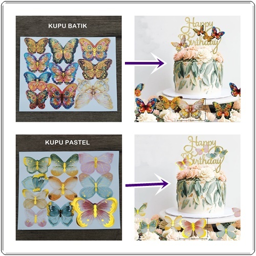 Jual TOPR-46 : Cake Topper / Hiasan Kue Cupcake Kupu-Kupu Kertas untuk ...