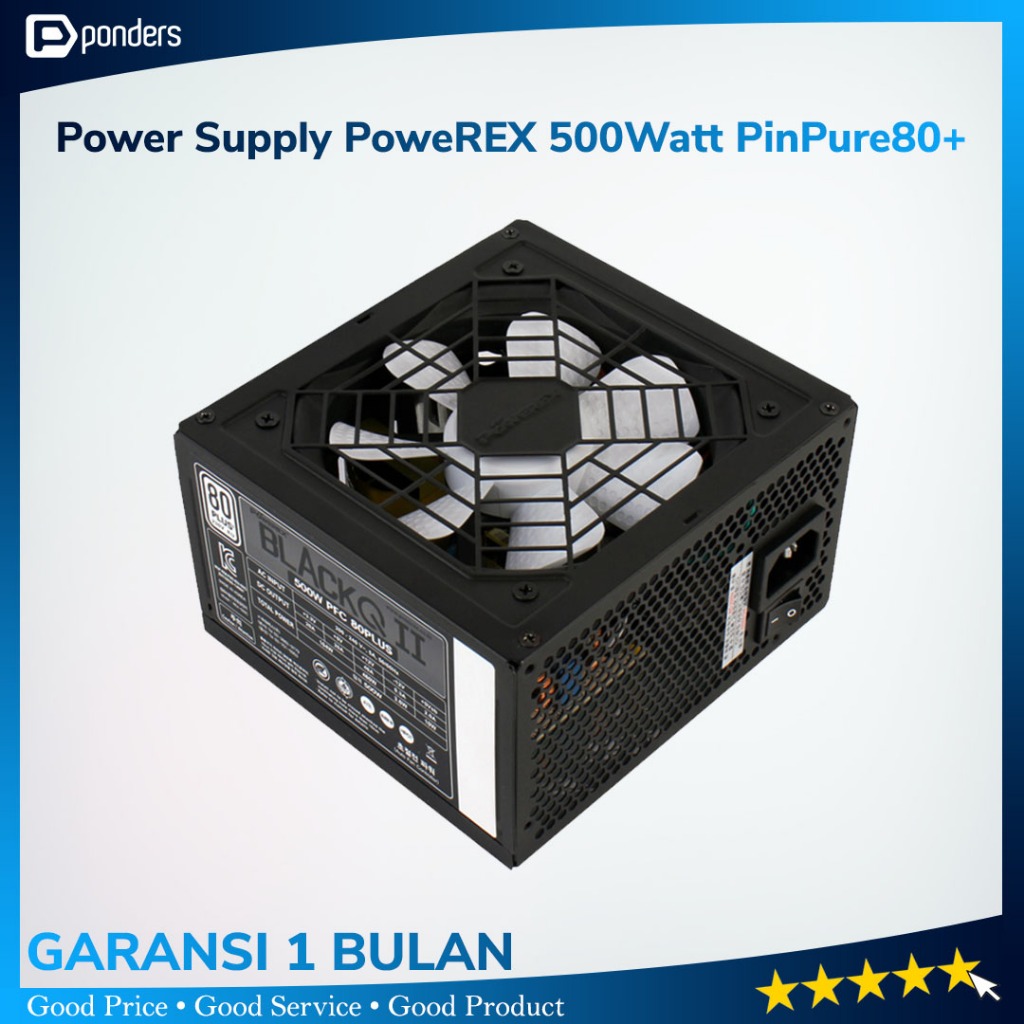 Jual PSU 500Watt 80+ / PowerSupply 500Watt 80+ Merk PoweREX Pin Pure ...