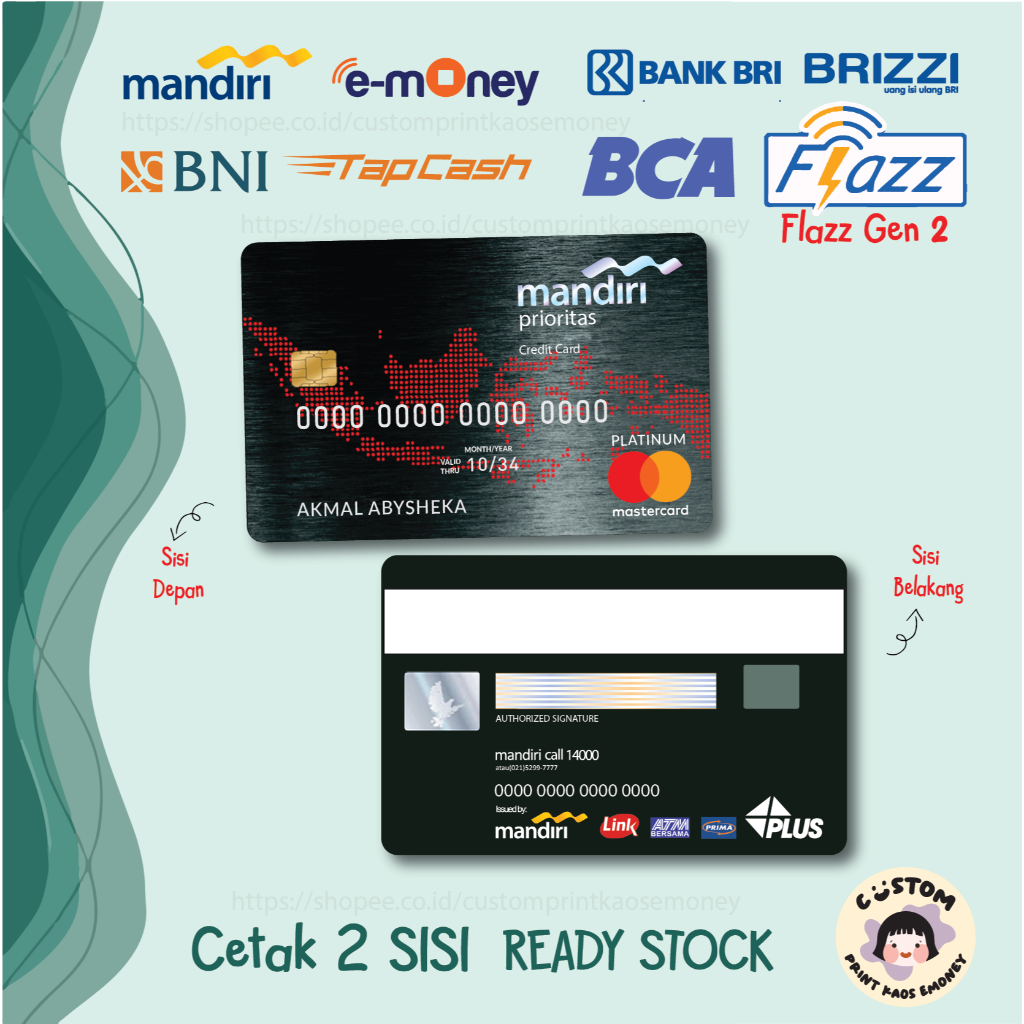 Jual KARTU E MONEY E TOLL KREDIT CARD MANDIRI PRIORITAS CREDIT BLACK ...
