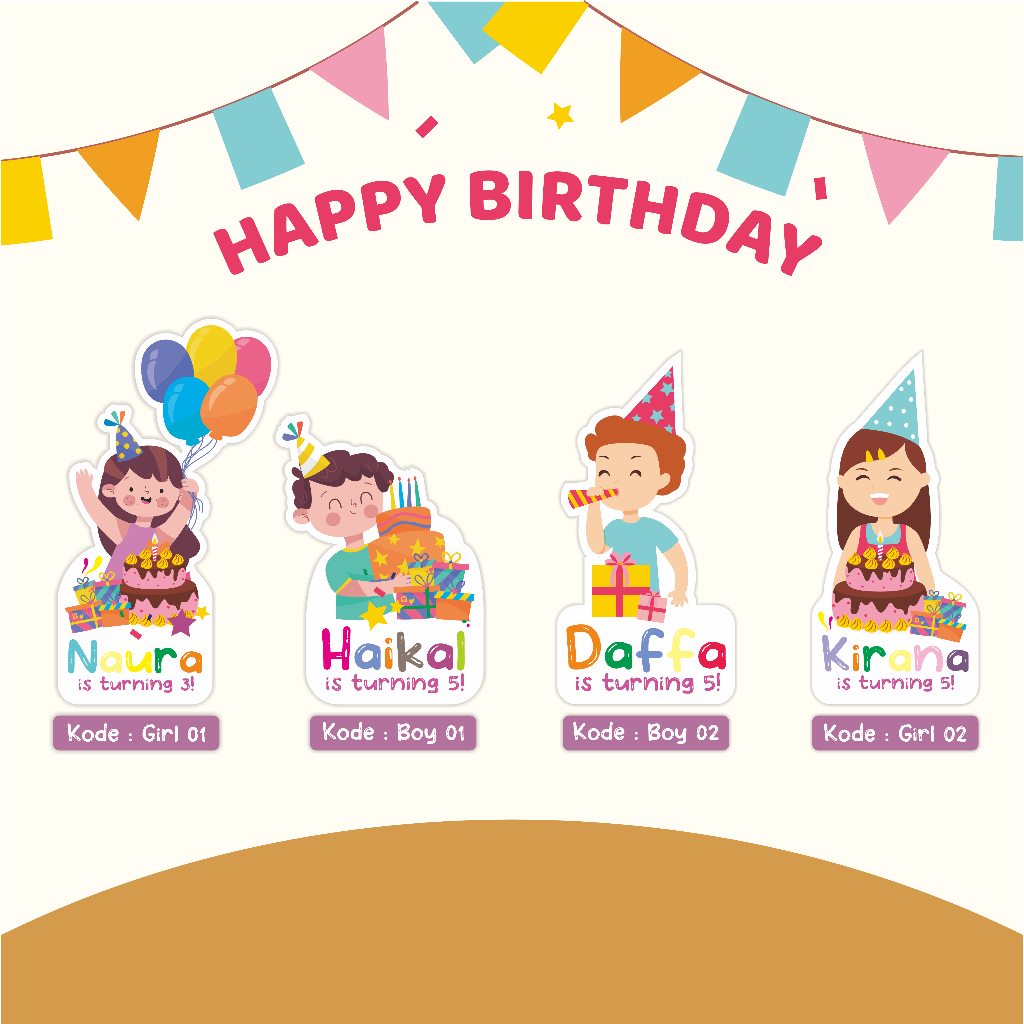 Jual STICKER CETAK CUSTOM NAMA ANAK HAPPY BIRTHDAY ANAK | STICKER BENTO ...
