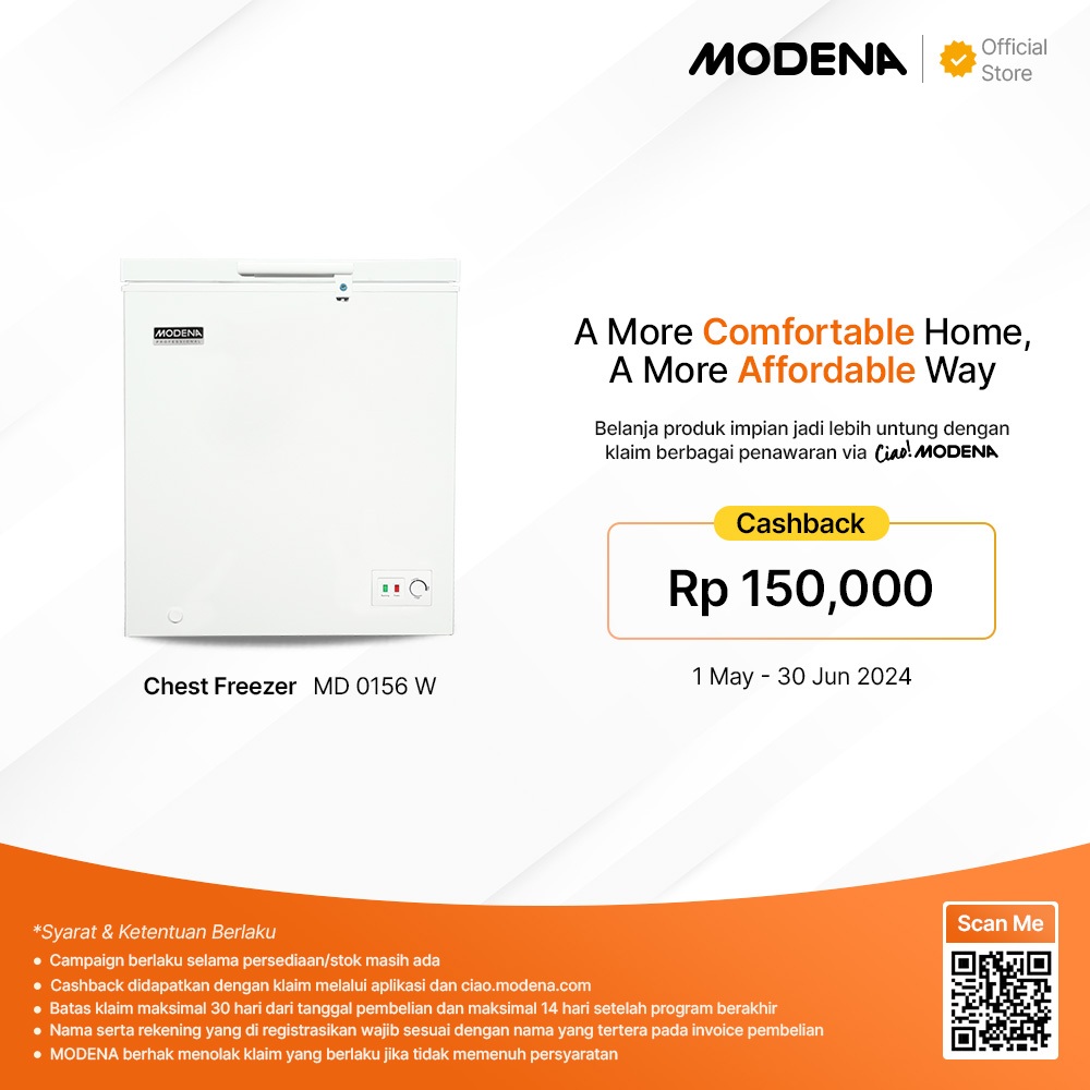 Jual MODENA Chest Freezer - MD 0156 W | Shopee Indonesia