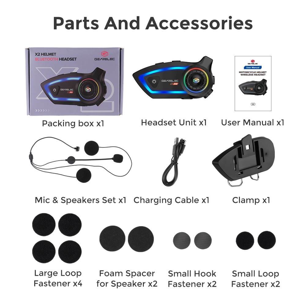 Jual BT12 Bluetooth 5.0 Helm Sepeda Motor Headset Tahan Air Nirkabel dengan Baterai 2000mAh NOT ...
