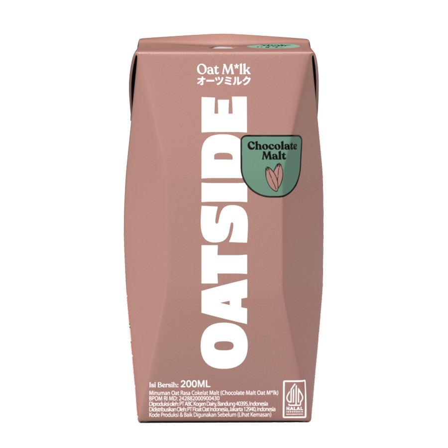 Jual OATSIDE Oat Milk Chocolate Malt With Straw (SEDOTAN) 200ML ...