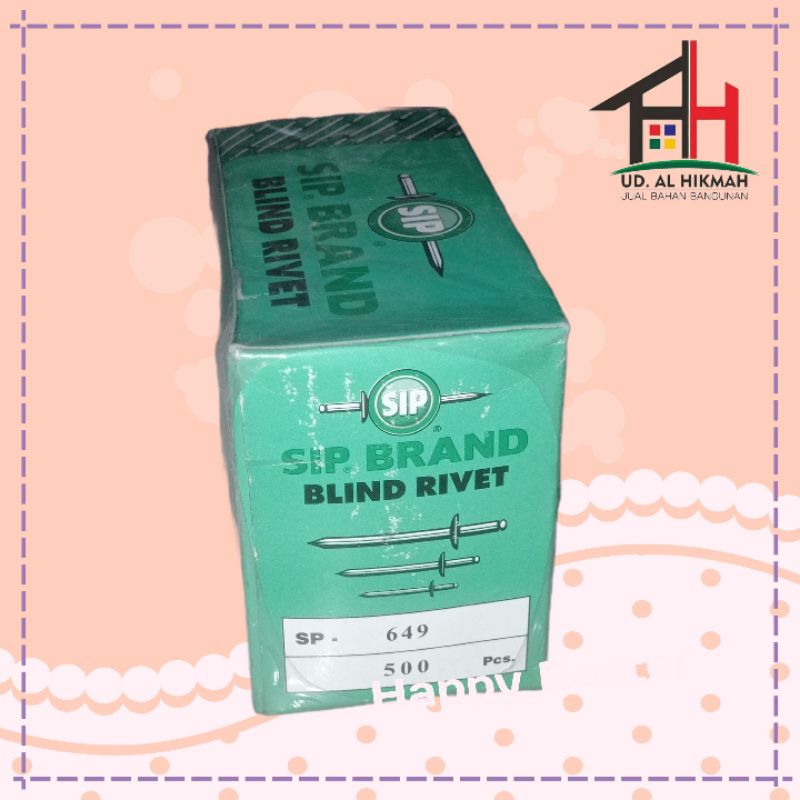 Jual Paku Rivet SIP 649 ukuran 4,8x12,7mm / Blind Rivet Aluminium DUS ...