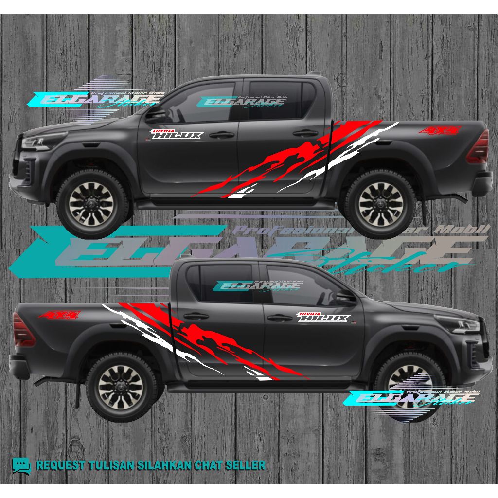 Jual Stiker mobil hilux sticker body samping mobil toyota hilux stiker ...