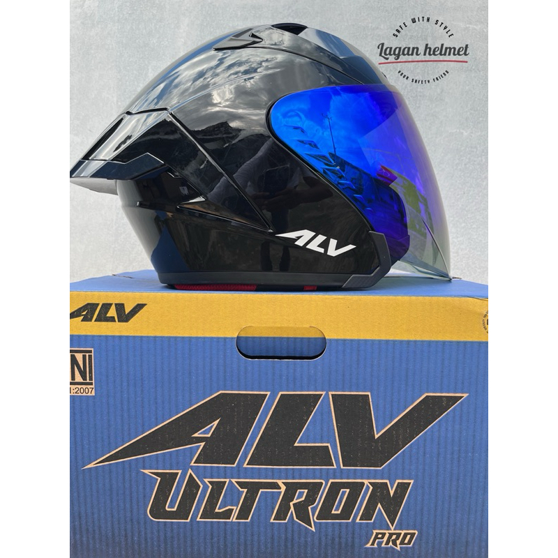 Jual ALV ULTRON PRO - HELM HALF FACE SOLID KACA IRIDIUM REVO BLUE ...