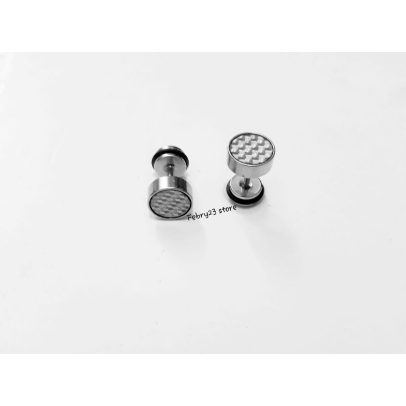 Jual 1 Pcs Anting Piercing 3D Carbon 8mm Tusuk Tindik Barbel Roda ...