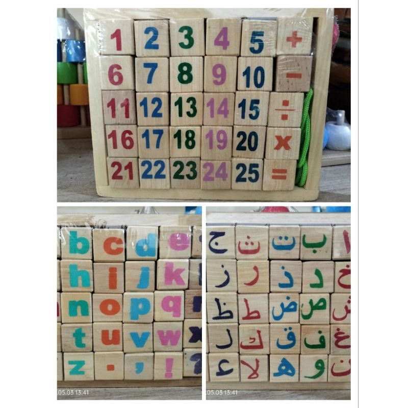 Jual Meronce Kayu Natural Angka Huruf dan Hijaiyah | Shopee Indonesia