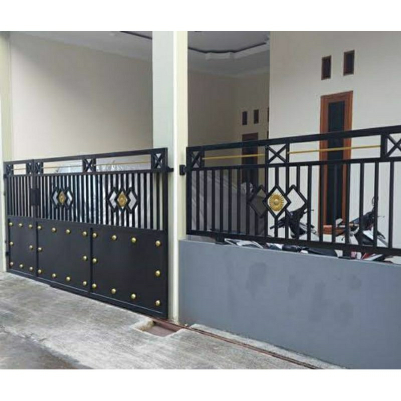 Jual pintu pagar dorong motif minimalis | Shopee Indonesia