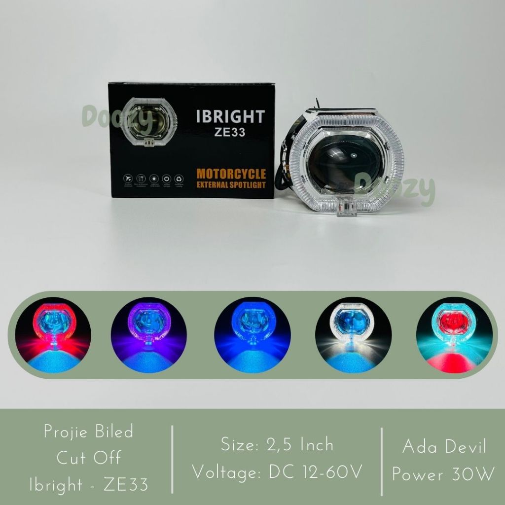 Jual IBRIGHT ZE33 Projie Biled Cut Off 2.5 Inch Body Silver Cahaya ...