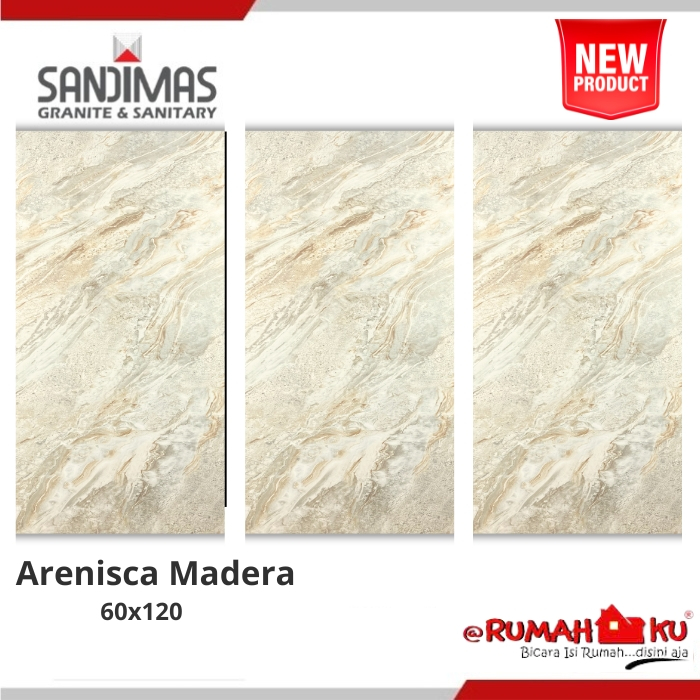 Jual SANDIMAS LANTAI GRANITE NEW ARENISCA MADERA 60X120 1dus = 2,16 isi ...
