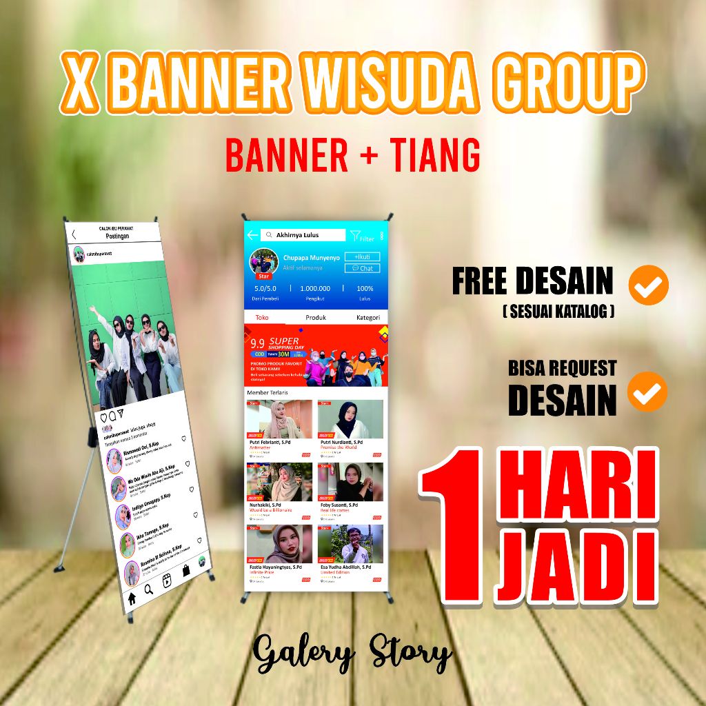 Jual Cetak Banner + Tiang Wisuda Group - Print X Banner Wisuda + Stand ...