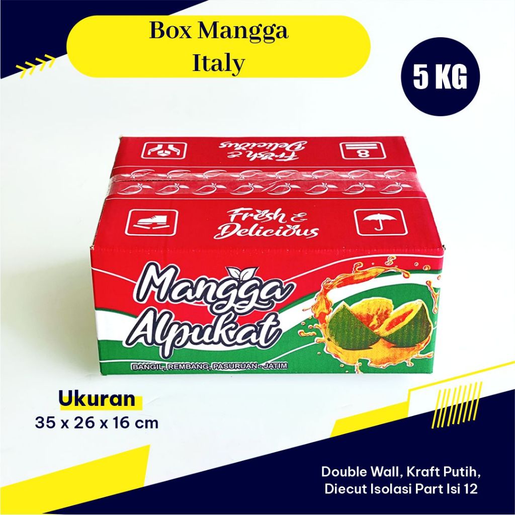 Jual KARDUS / BOX BUAH MANGGA 5 KG + PARTISI 12 | Shopee Indonesia