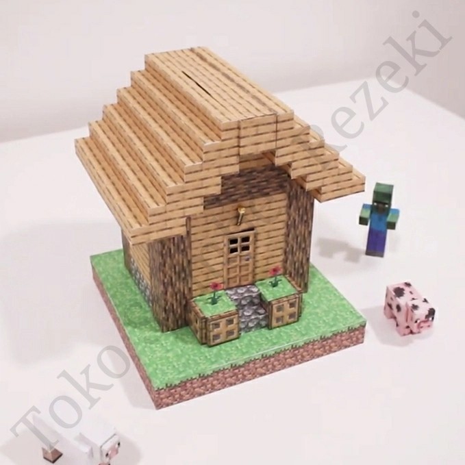 Jual House Wood Minecraft Papercraft Diorama Village Paper Craft Desa ...