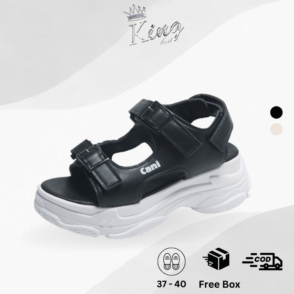 Jual Kingbest "FREE BOX" Hayoon Sandal Wanita Wedges Bertali Kasual ...