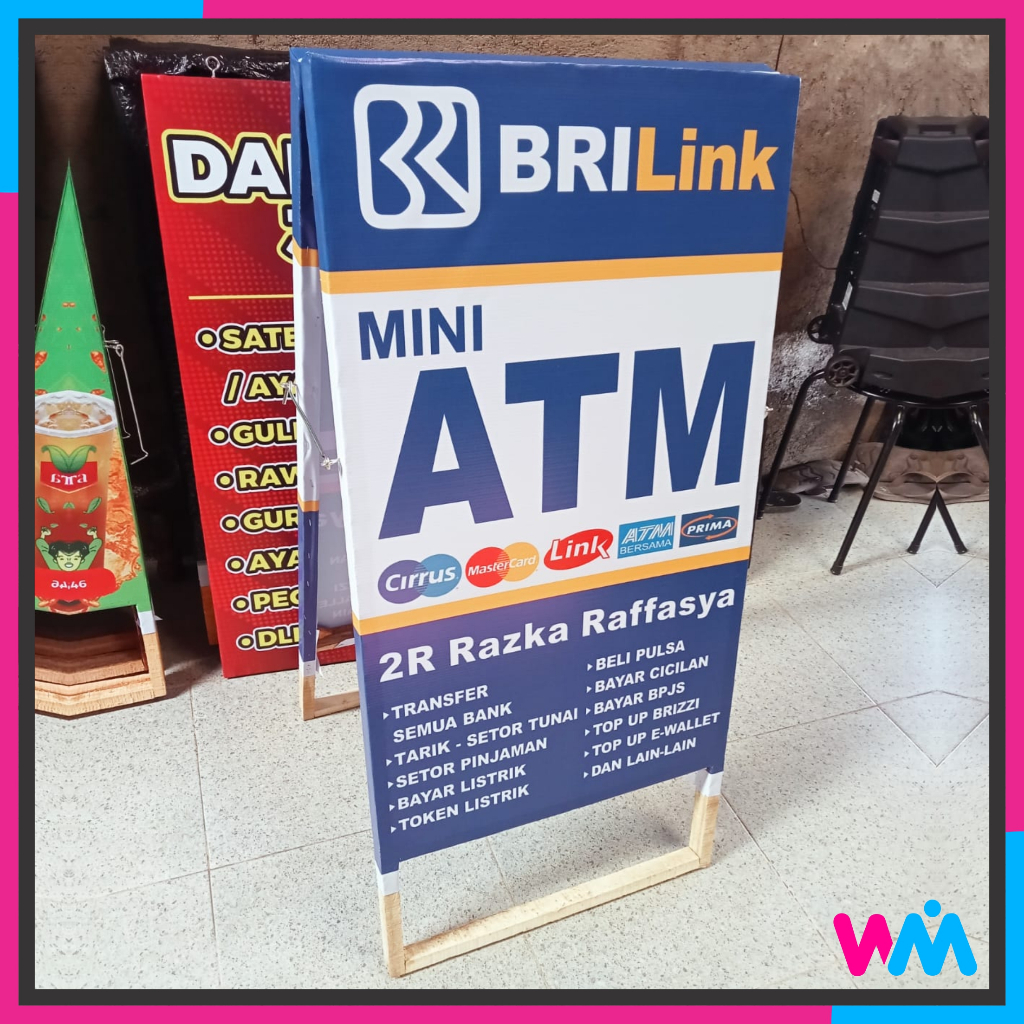 Jual Agen Bri Link Stand Banner Segitiga Kayu Lipat 50 x 100 cm ...