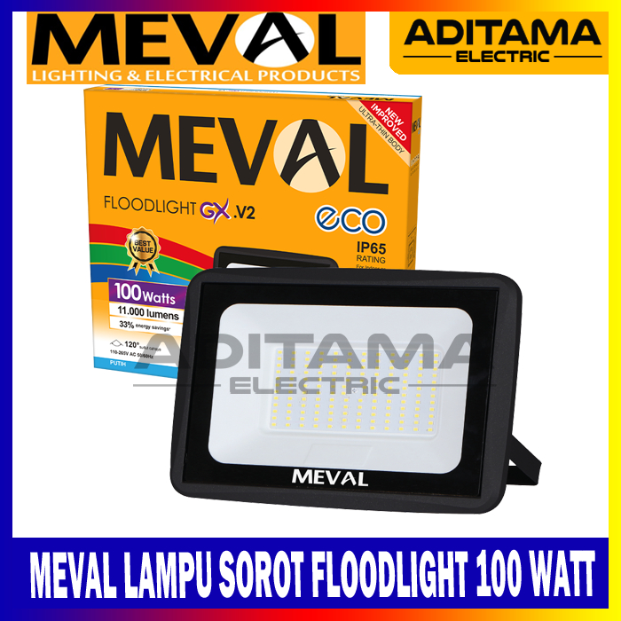 Jual MEVAL LAMPU SOROT LAMPU TEMBAK FLOODLIGHT LED 100 WATT 100W ...