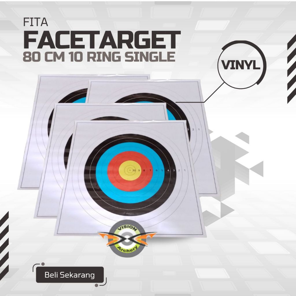 Jual Face Target Fita 80cm 10 Ring Target Arrow / Target Face Standar ...