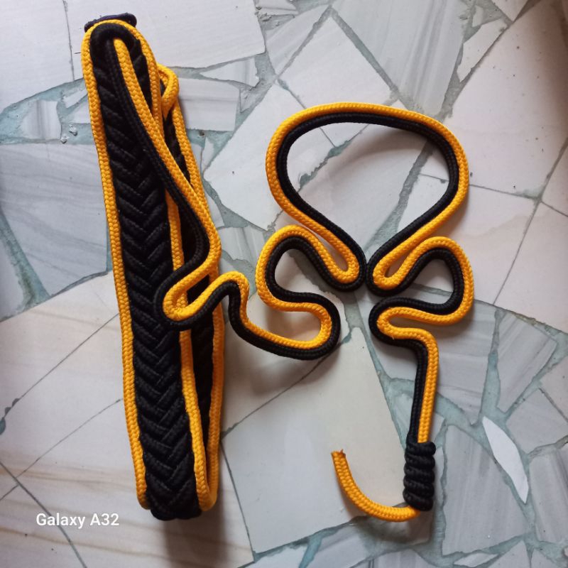 Jual Tali komando pramuka hitam lis kuning tali kur taruna 2 warna ...
