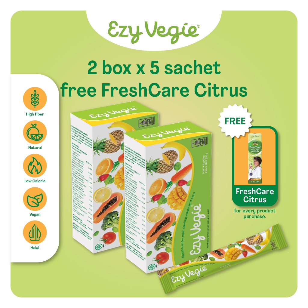 Jual Paket 2 Ezy Vegie [Free 1 Freshcare Citrus] Ezy Vegie - Minuman ...