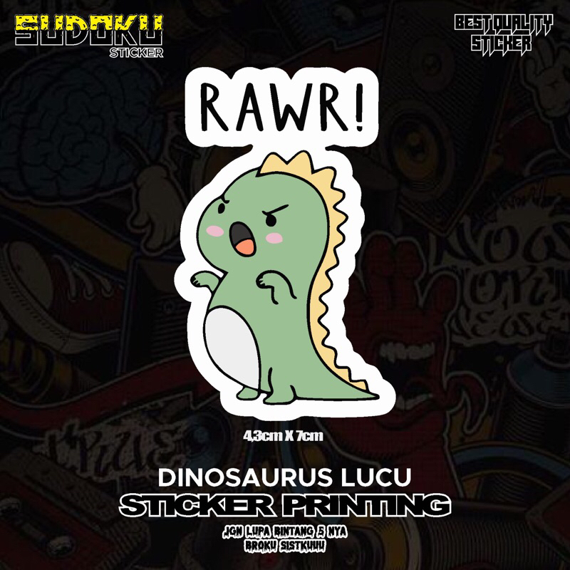 Jual STICKER STIKER PRINTING DINOSAURUS RAWR! LUCU VIRAL FYP | Shopee ...