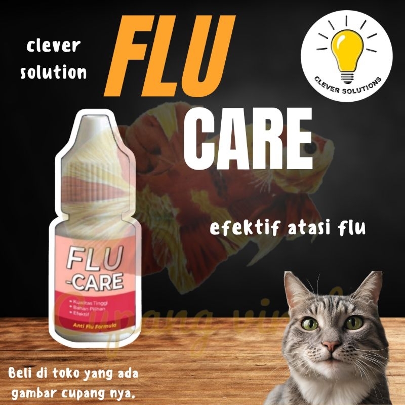 Jual FLU CARE Obat Kucing Pilek Flu Batuk Demam 10 ML CLEVER SOLUTION ...