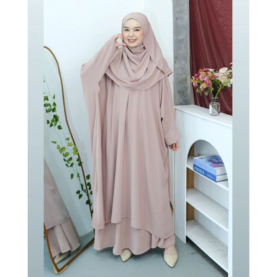 Jual LESTI TUNIK SET PHASMINA Baju Gamis One Set Tunik Rok Dan Jilbab ...