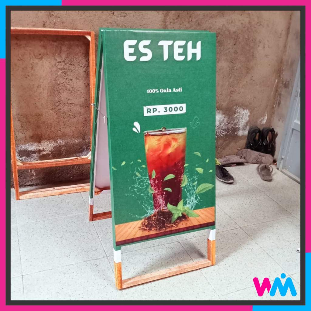 Jual Es Teh Stand Banner Segitiga Kayu Lipat 50 x 100 cm | Shopee Indonesia