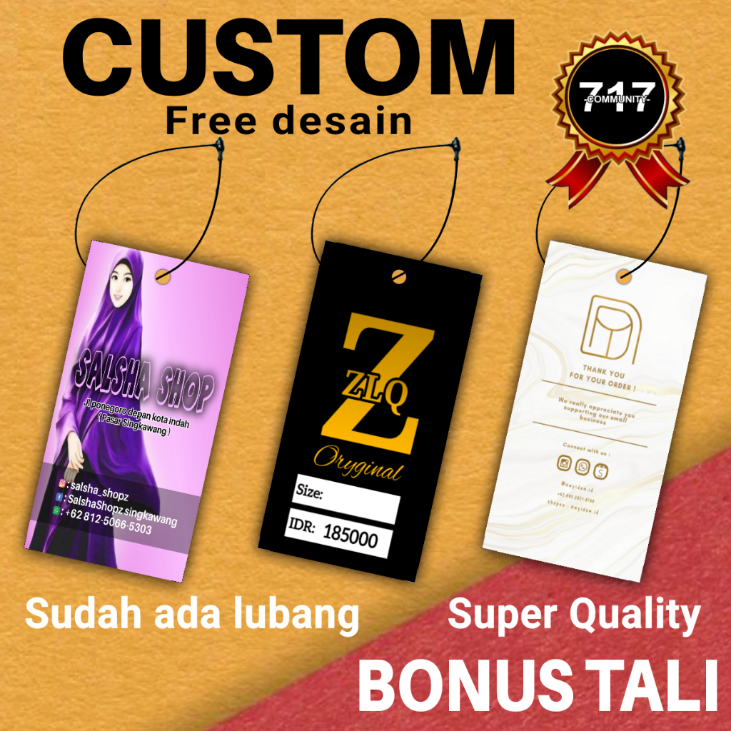 Jual Hang tag baju tag price label baju hangtag baju label baju custom ...