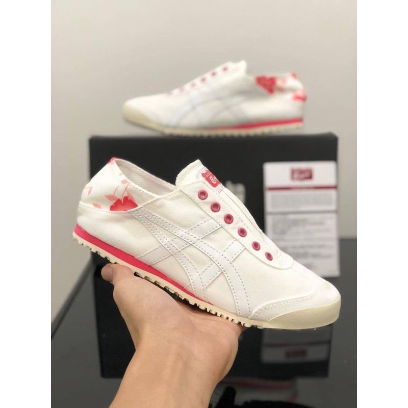 Jual Promo Sepatu# Onitsuka Tiger Slip-On Paraty Sakura Pink •Free Paperbaq dan kaos kaki ...