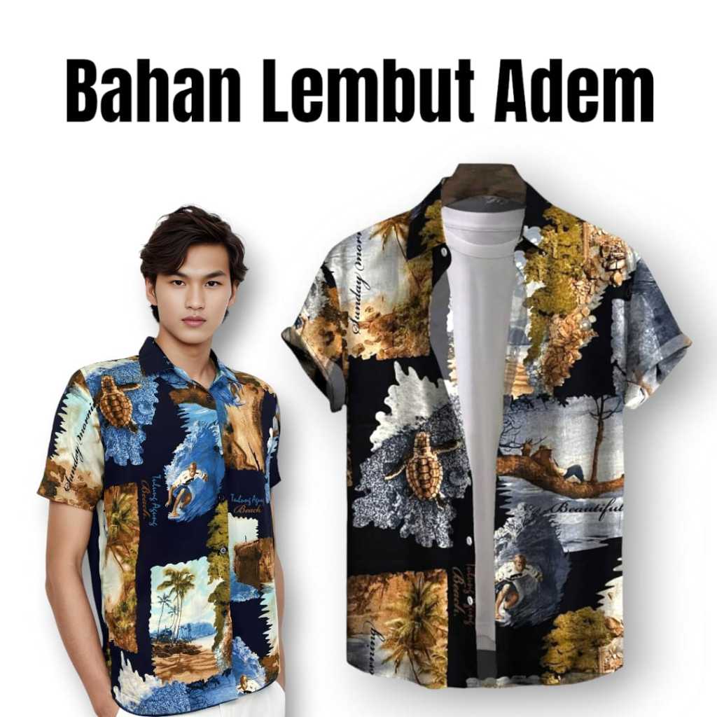 Jual Kemeja Pantai Pria Wanita Rayon Lembut Adem - Motif Hawaiian ...
