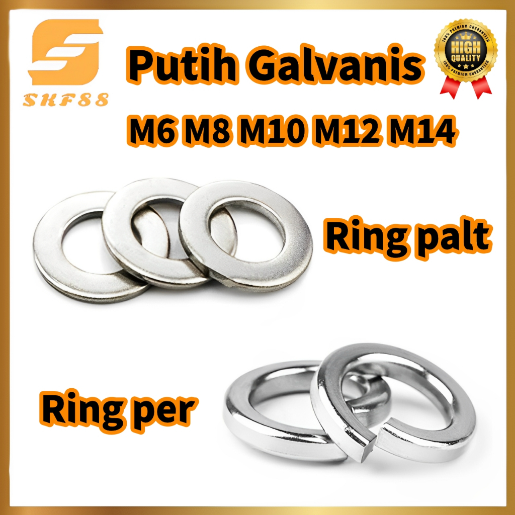 Jual Ring Per & Ring Plat Putih Galvanis M6 M8 M10 M12 M14 / Spring ...