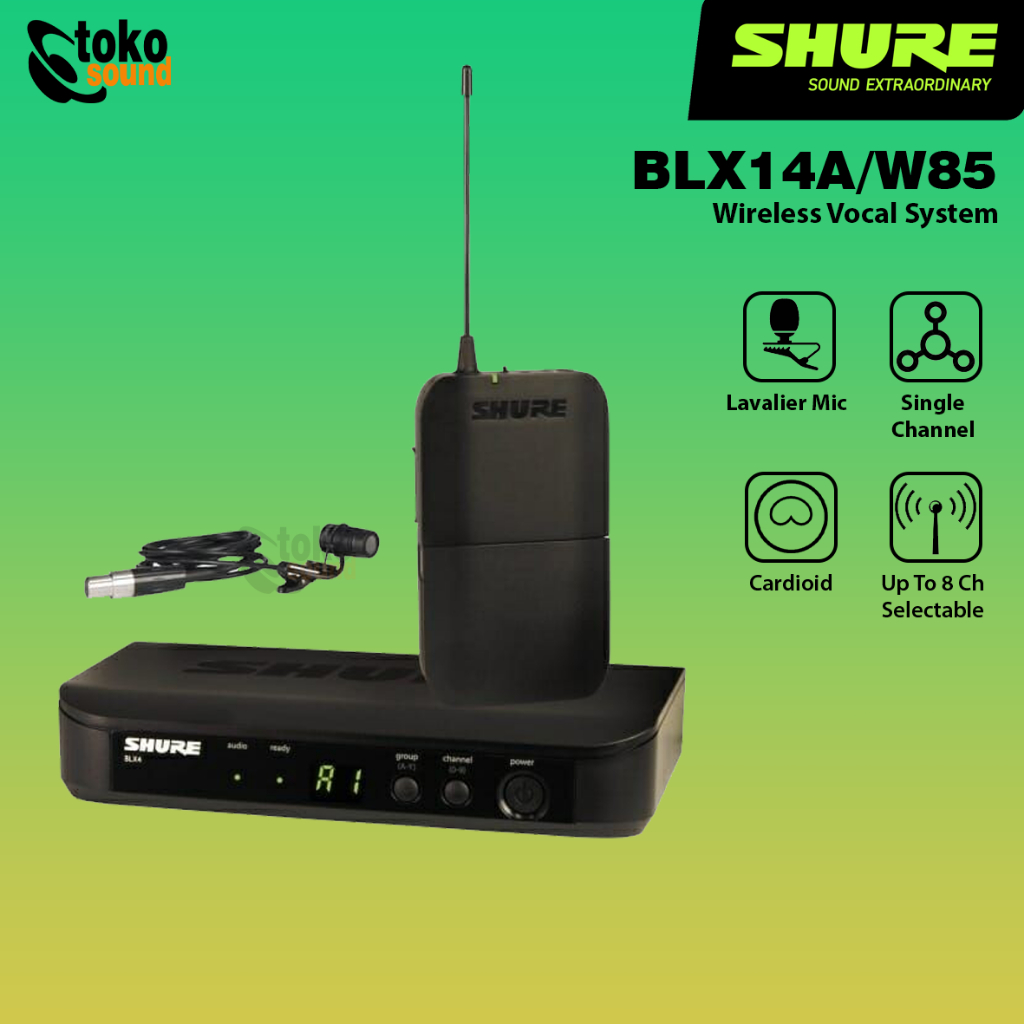 Jual Shure BLX14A/W85 BLX14A W85 - Wireless Presenter System with WL185 ...