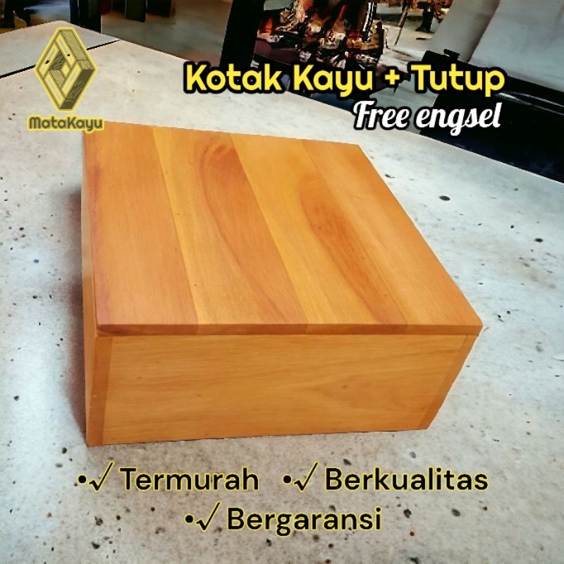 Jual Wooden box 50x50 x 20-35 cm wooden crate tutup kotak peti kayu ...