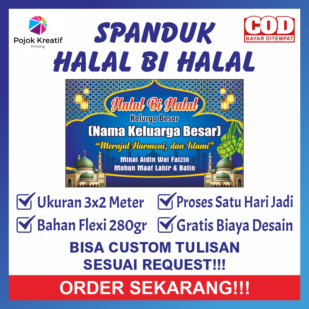 Jual SPANDUK BANNER ACARA HALAL BI HALAL 3x2 Meter CUSTOM REQUEST ...