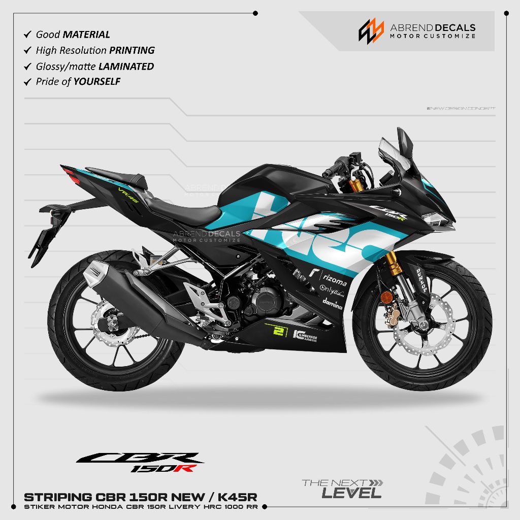 Jual DECAL STRIPING CBR 150 R NEW K45R HRC TOSCA GRAFIS / STIKER MOTOR ...