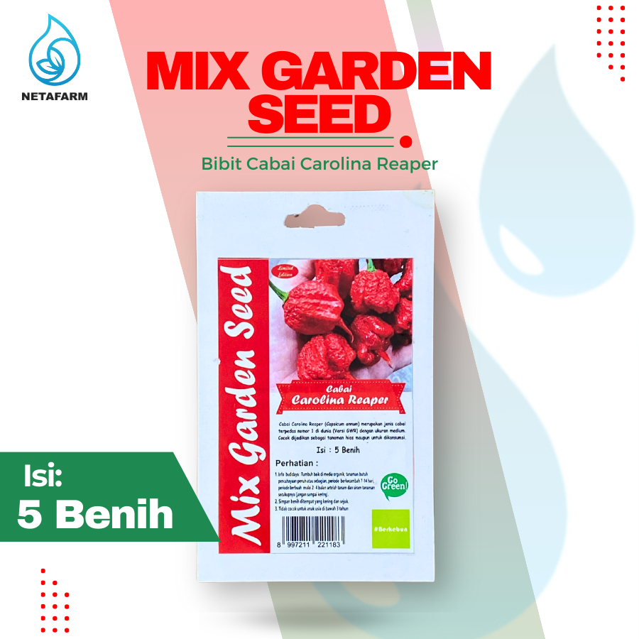 Jual Benih Biji Bibit Cabai Carolina Reaper Mix Garden Seed - 5 Benih | Shopee Indonesia